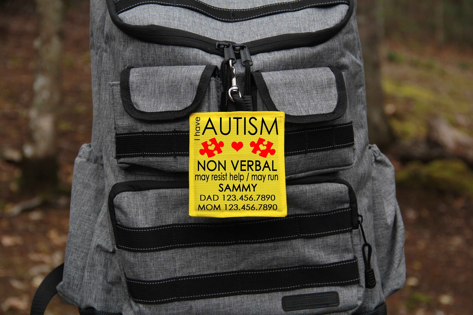 Autism Alert Hang Tag Personalized Medical Alert Hanging - Etsy