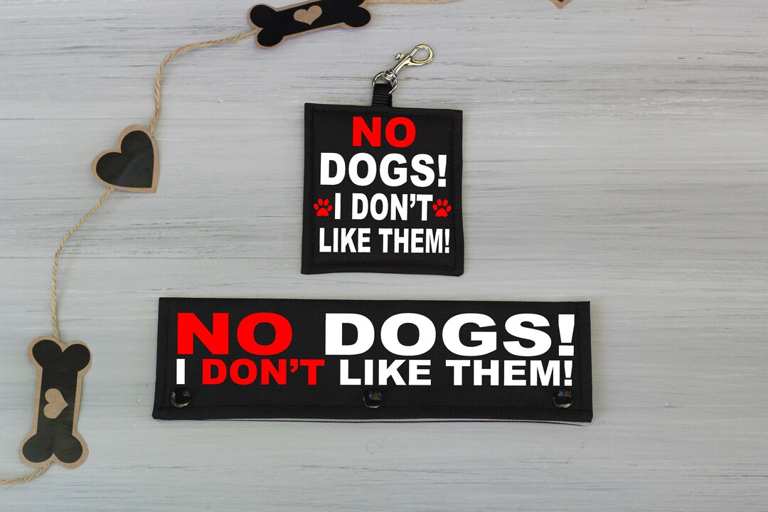 Leash Wrap, Hanging Patch Combo, NO DOGS Leash Wrap Set, NO Dogs ...