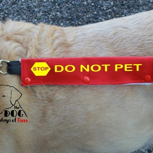 Dog Leash Sleeve, DO NOT PET Leash Wrap, Stop Do Not Pet, Yellow Font ...