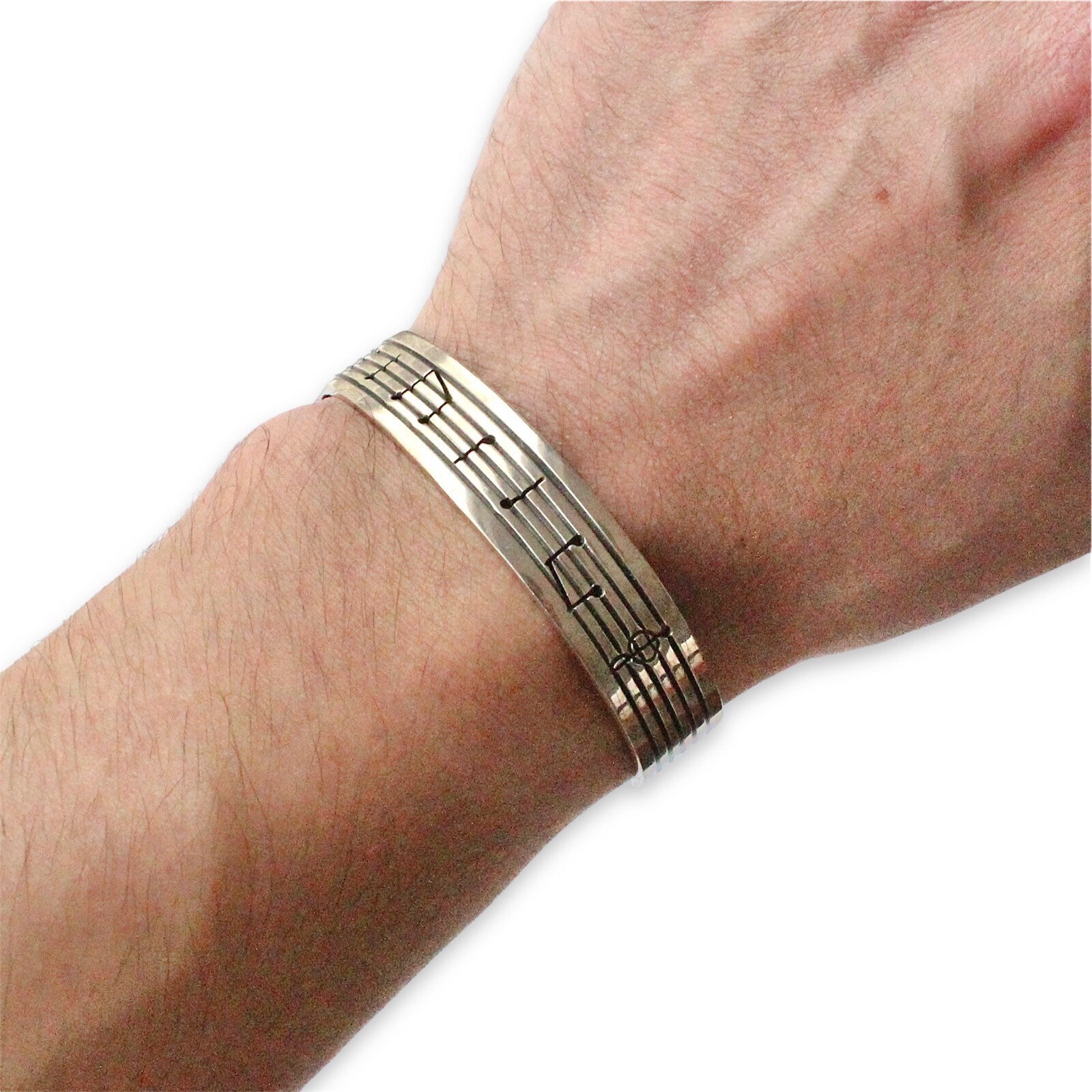 Vintage Sterling Silver Music Note Cuff Bracelet, Musical Staff - Etsy