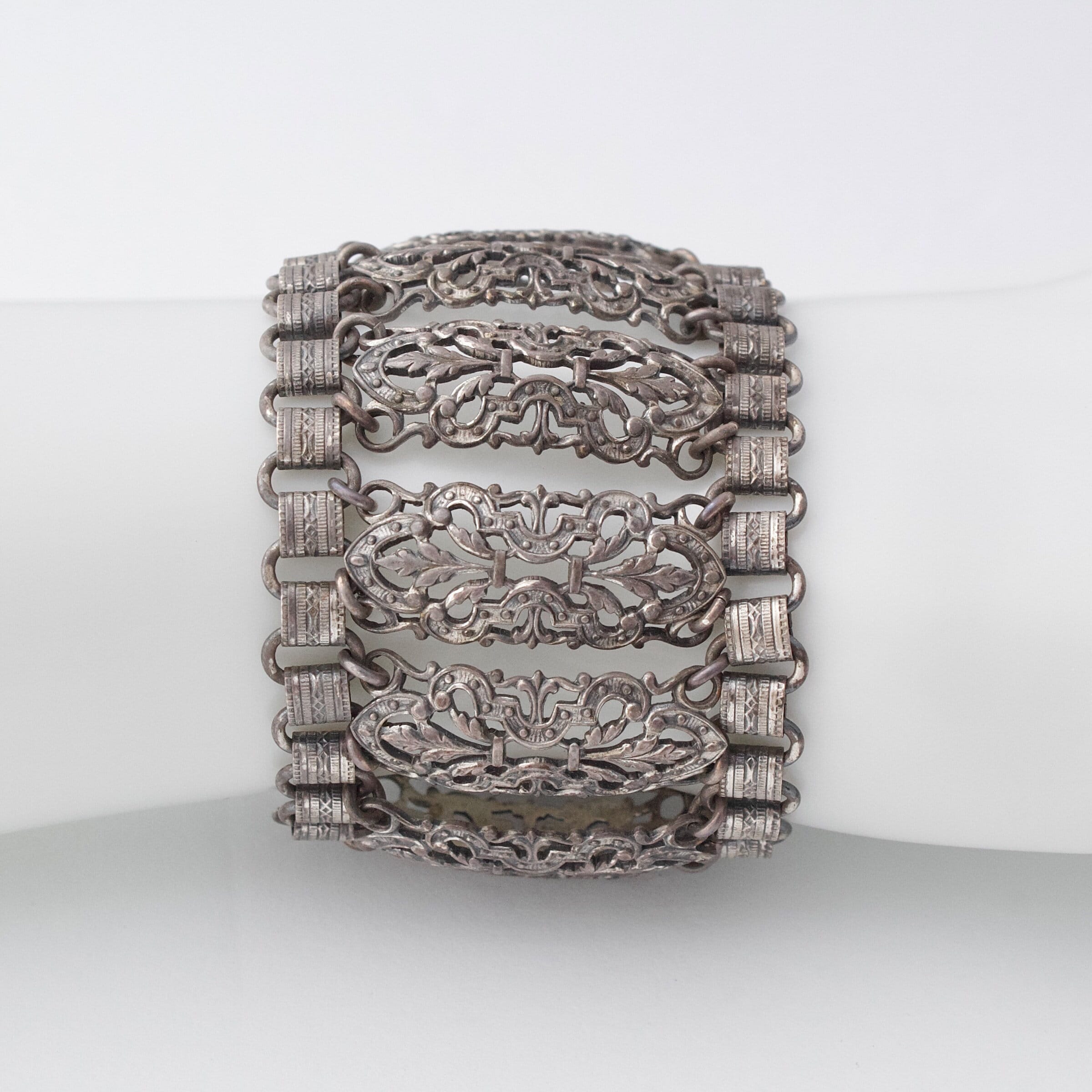 Vintage Napier Silver Plate Filigree Link Bracelet, 1950s Mid-century ...