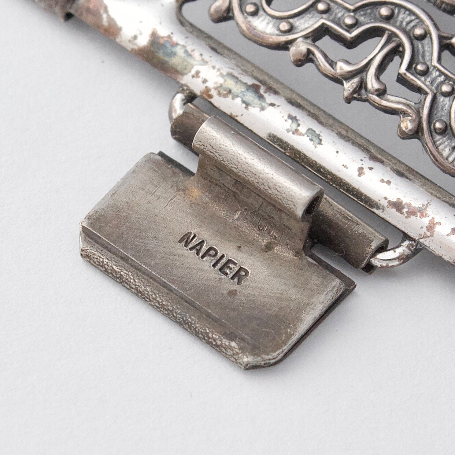 Vintage Napier Silver Plate Filigree Link Bracelet, 1950s Mid-century ...