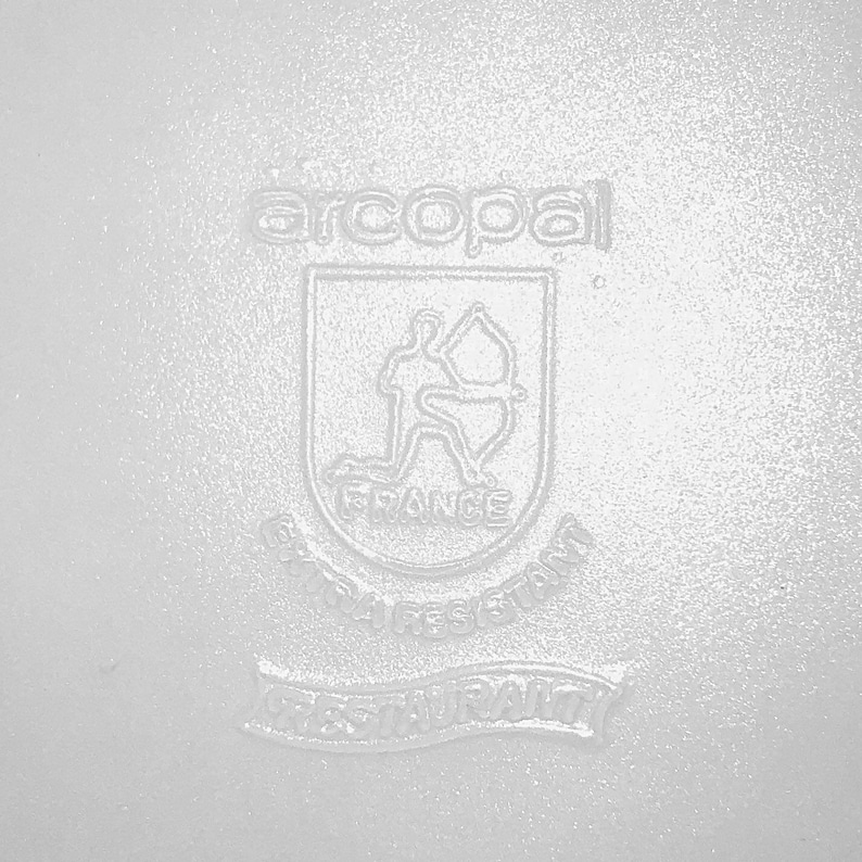 Vintage Arcopal France Restaurant Plates, Set of 6, White Glass With ...