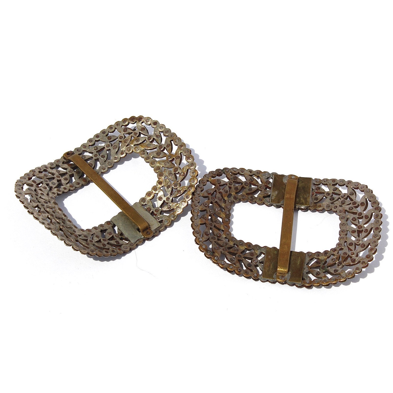 Antique French Cut Steel Shoe Buckle Clips Late Victorian Early ...