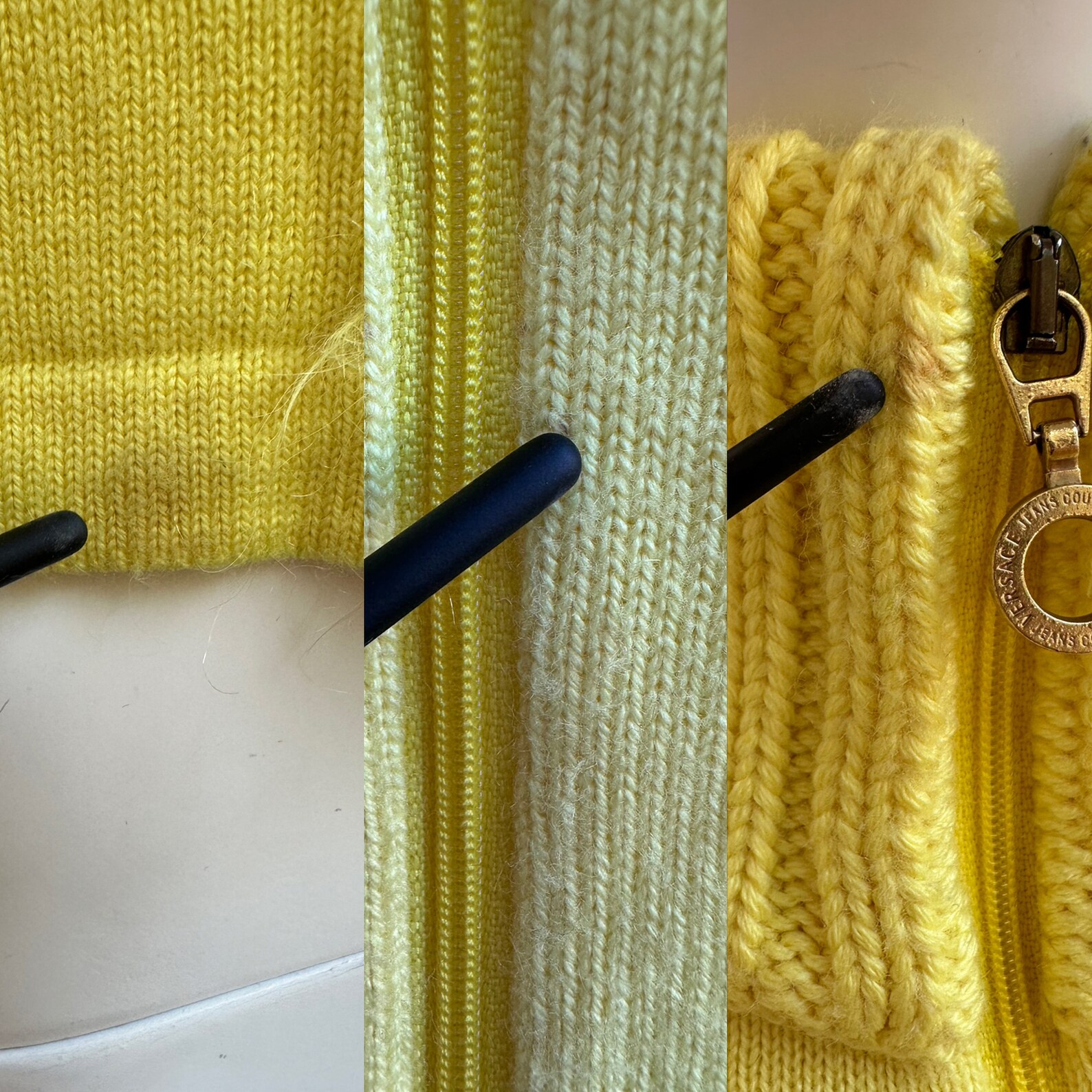 Y2k Vintage VERSACE Jeans Couture Yellow Zip up Sweater - Etsy