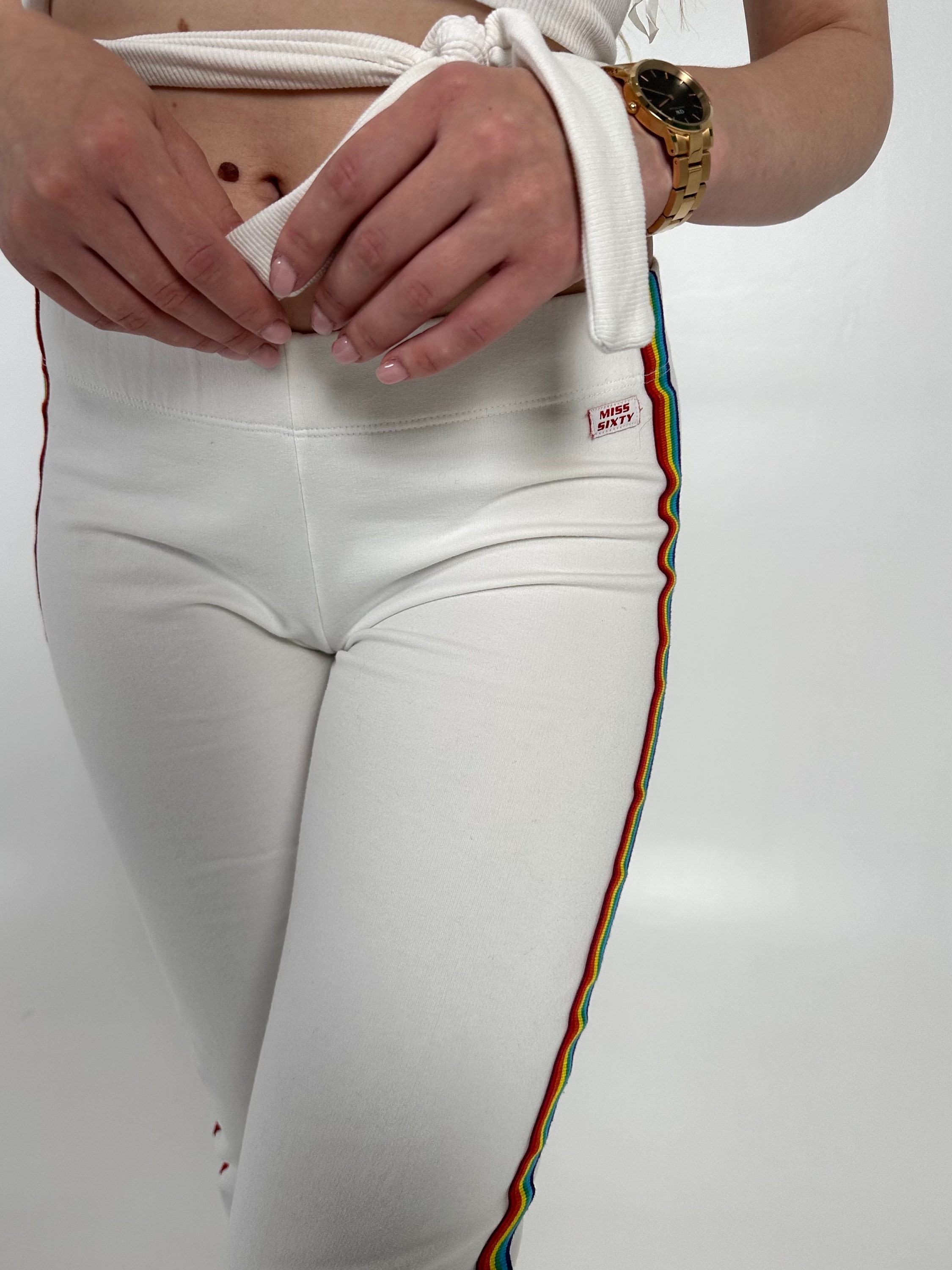 Vintage 90s MISS SIXTY White Rainbow Pants Low Waisted - Etsy