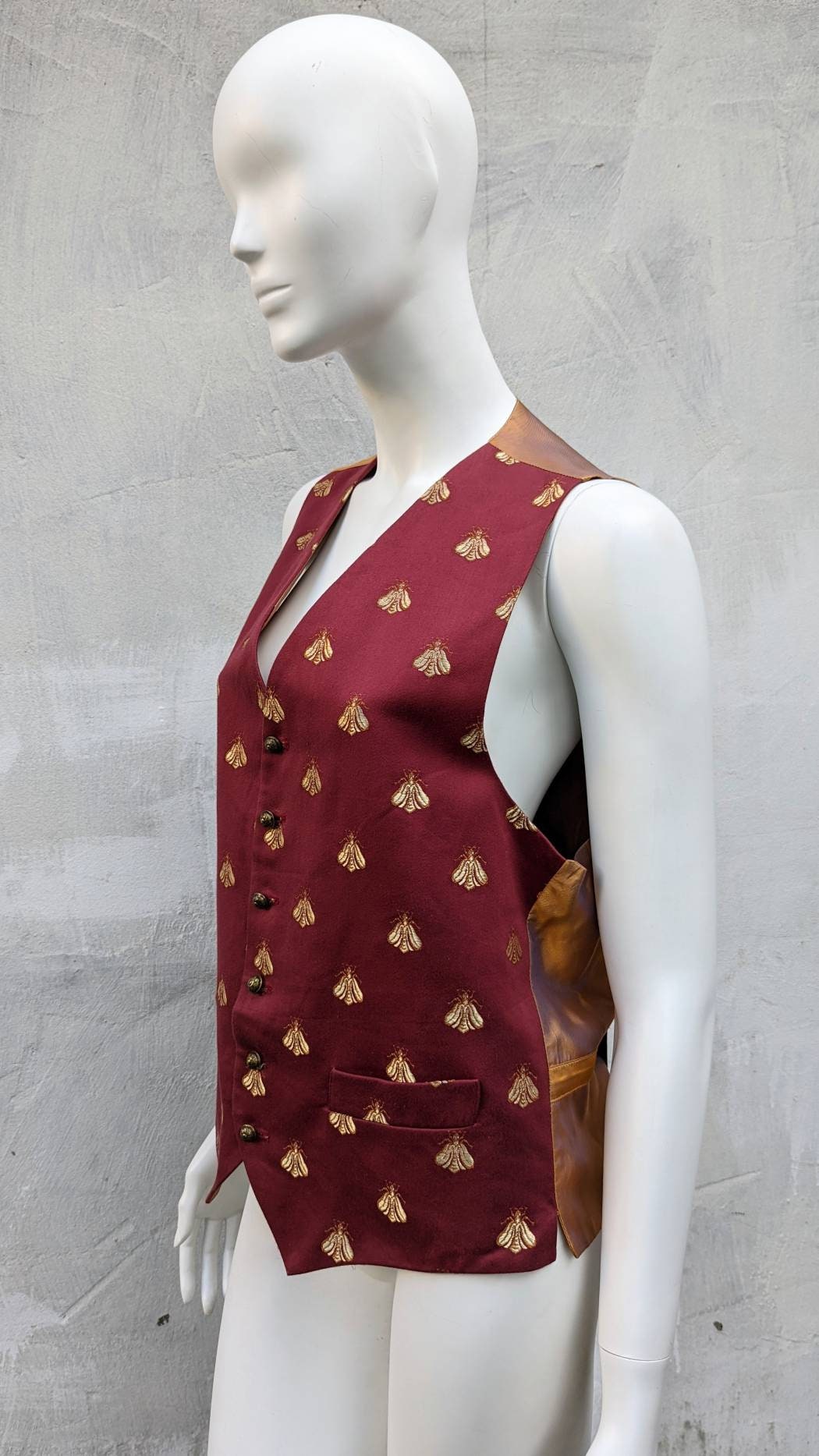 Vintage Gentlemen's Waistcoat Bees Print FAVOURBROOK Bronze and ...