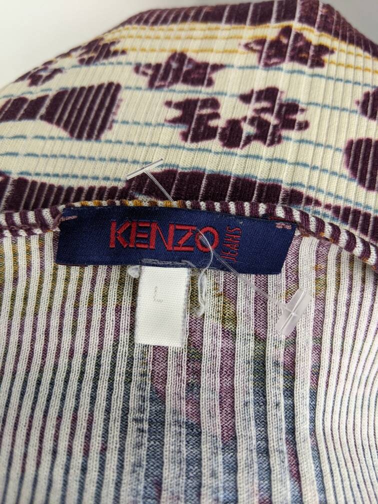90s Vintage KENZO Ribbed Top Animal Print. Kenzo Jeans Leopard, Paisley ...