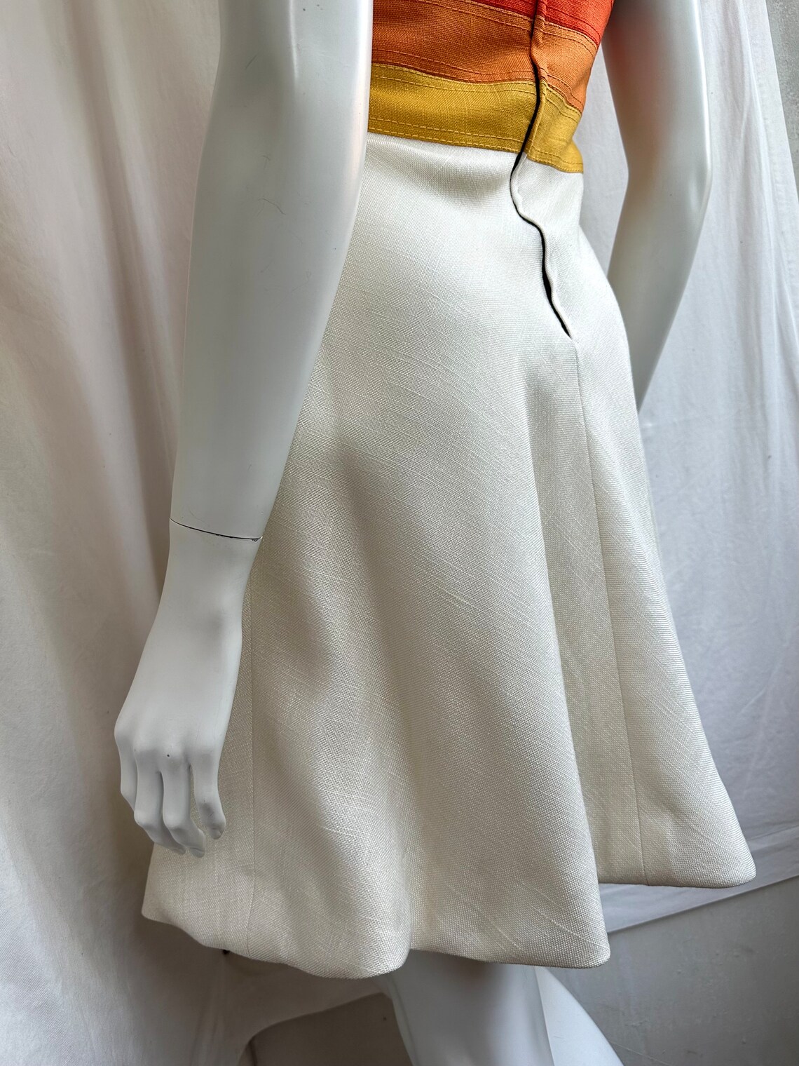 Vintage 70s LOUIS FERAUD Burlap Bell-bottom Dress. Bow Sleeves - Etsy