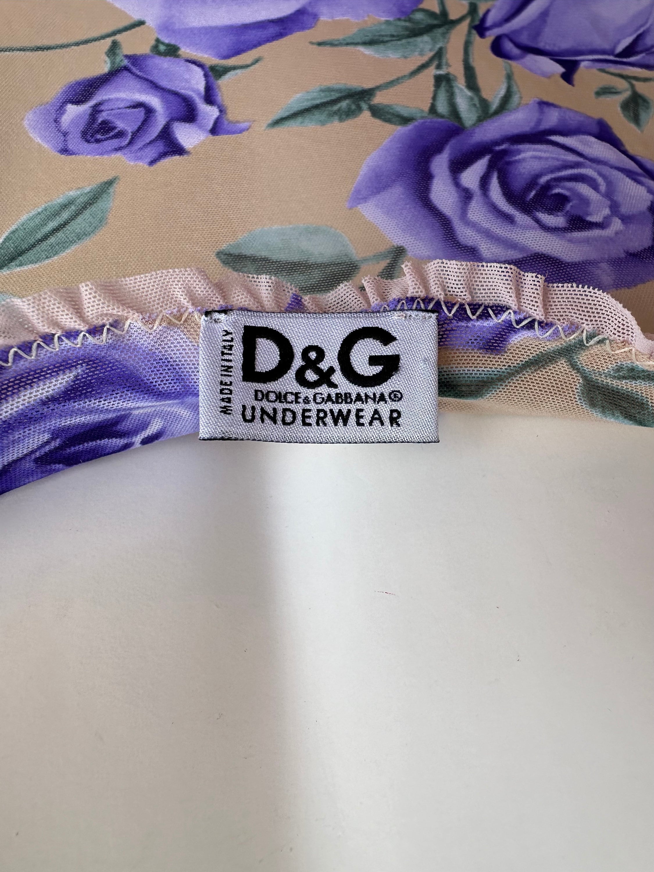Y2k Vintage DOLCE GABBANA Floral Mesh Top. Purple Roses Y2k Vintage DOLCE GABBANA Floral Mesh Top. Purple Roses