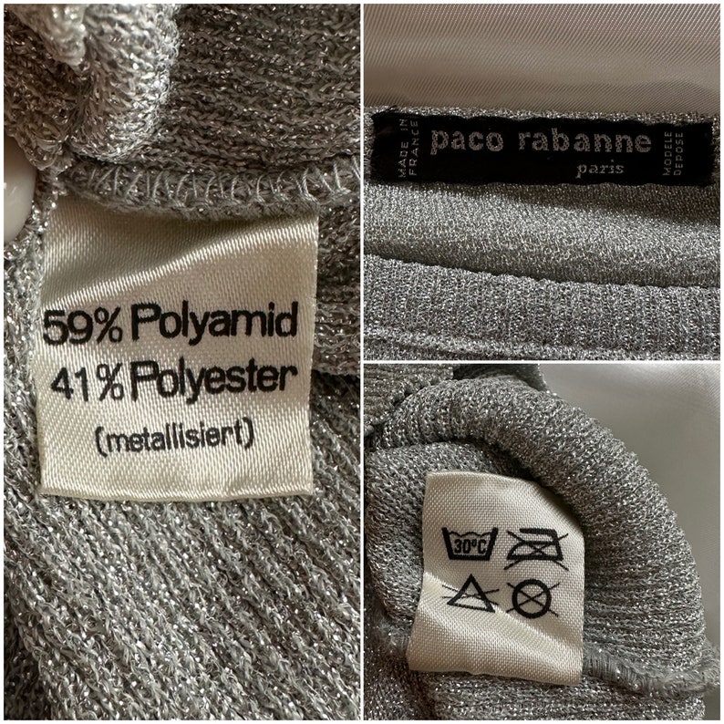 Vintage 80s PACO RABANNE Knit Tank Top. Silver Metallic Crop Top - Etsy