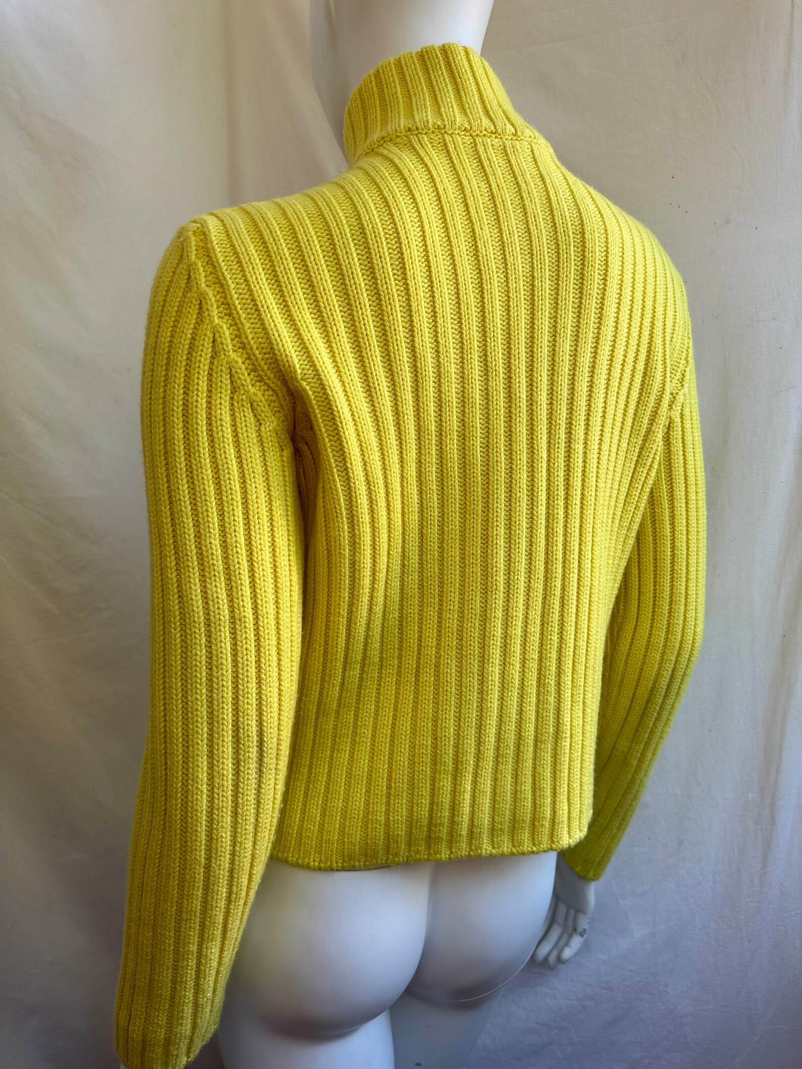 Y2k Vintage VERSACE Jeans Couture Yellow Zip up Sweater - Etsy