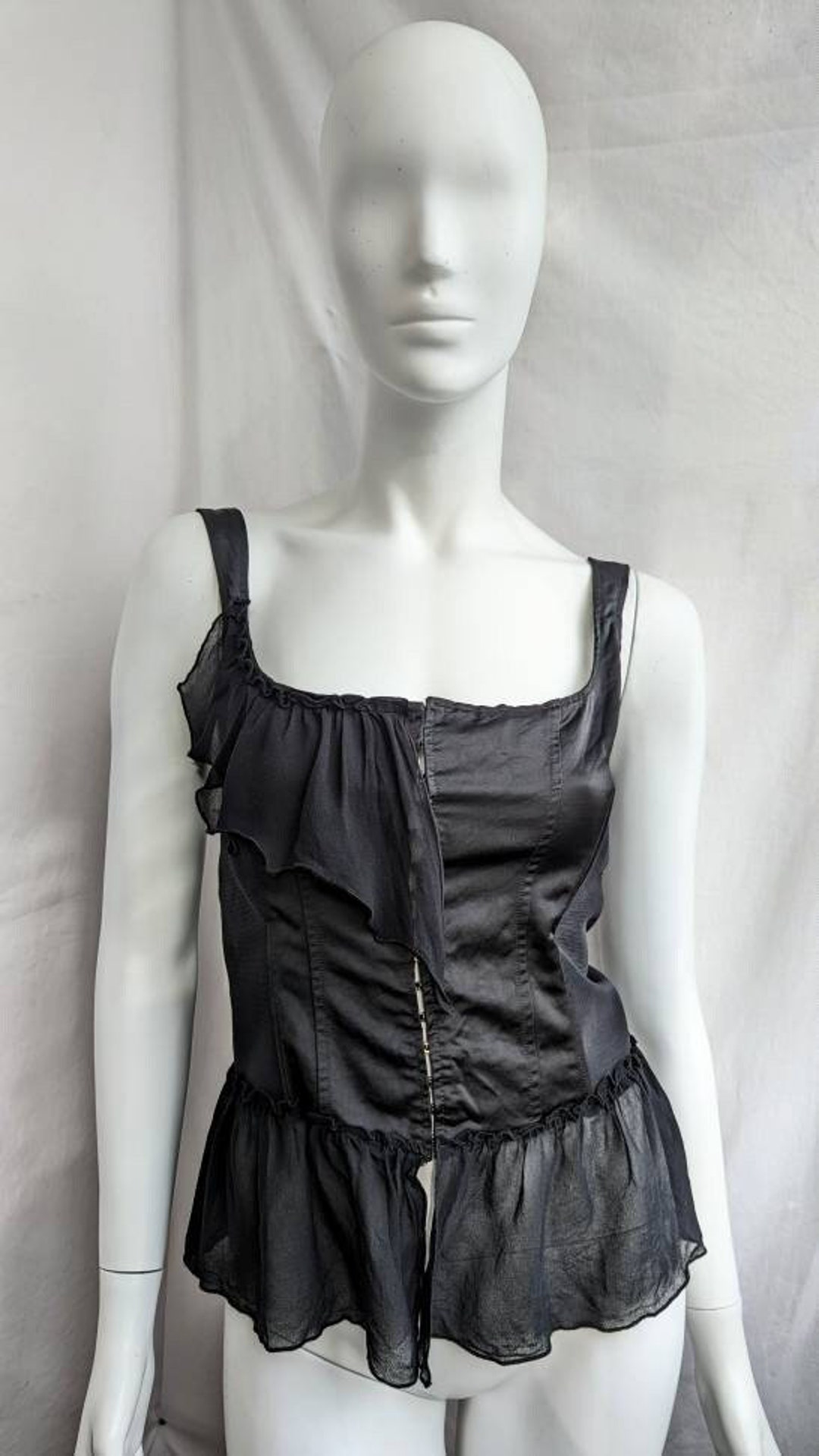 90s Vintage ROCCOBAROCCO Corset. Black Bustier With Basque - Etsy