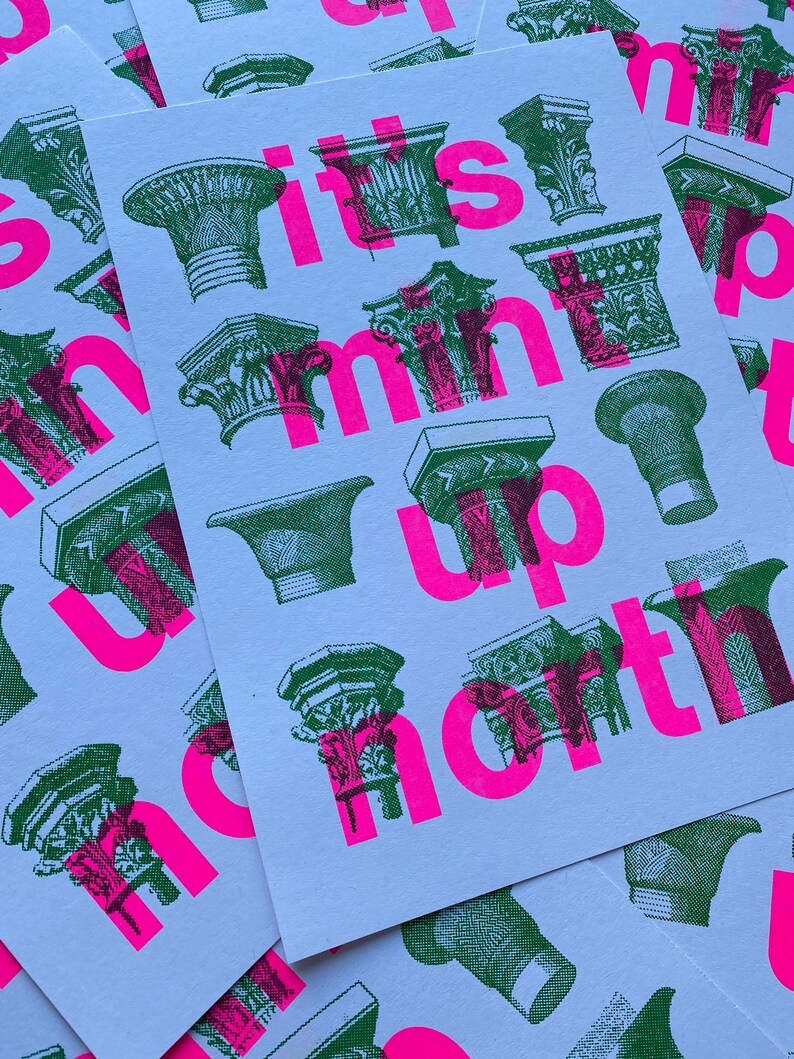 It's Mint up North Risograph Print 2 Colour Riso Print - Etsy