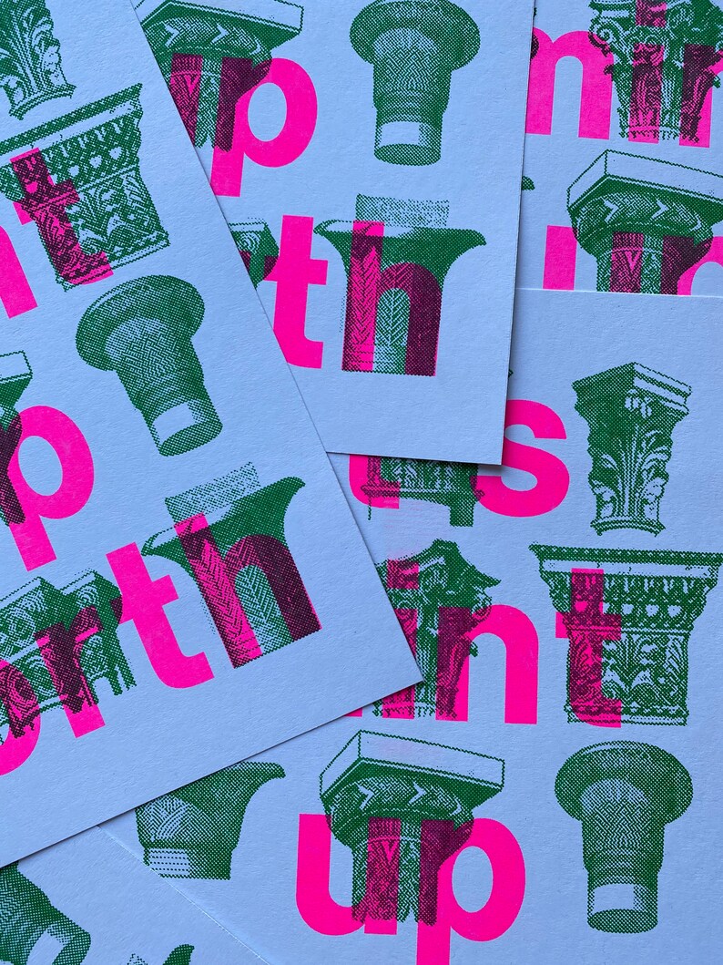 It's Mint up North Risograph Print 2 Colour Riso Print - Etsy