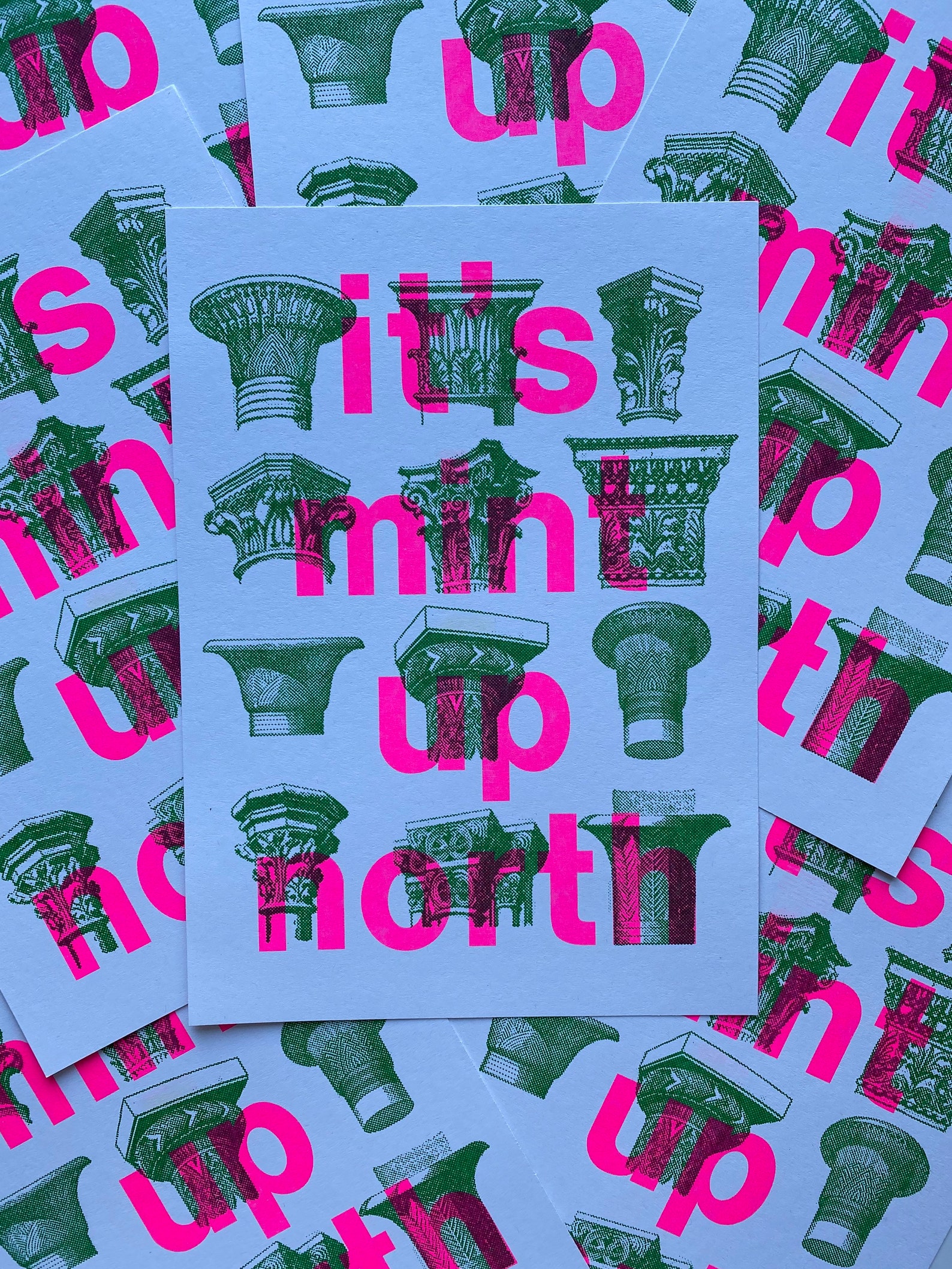 It's Mint up North Risograph Print 2 Colour Riso Print - Etsy