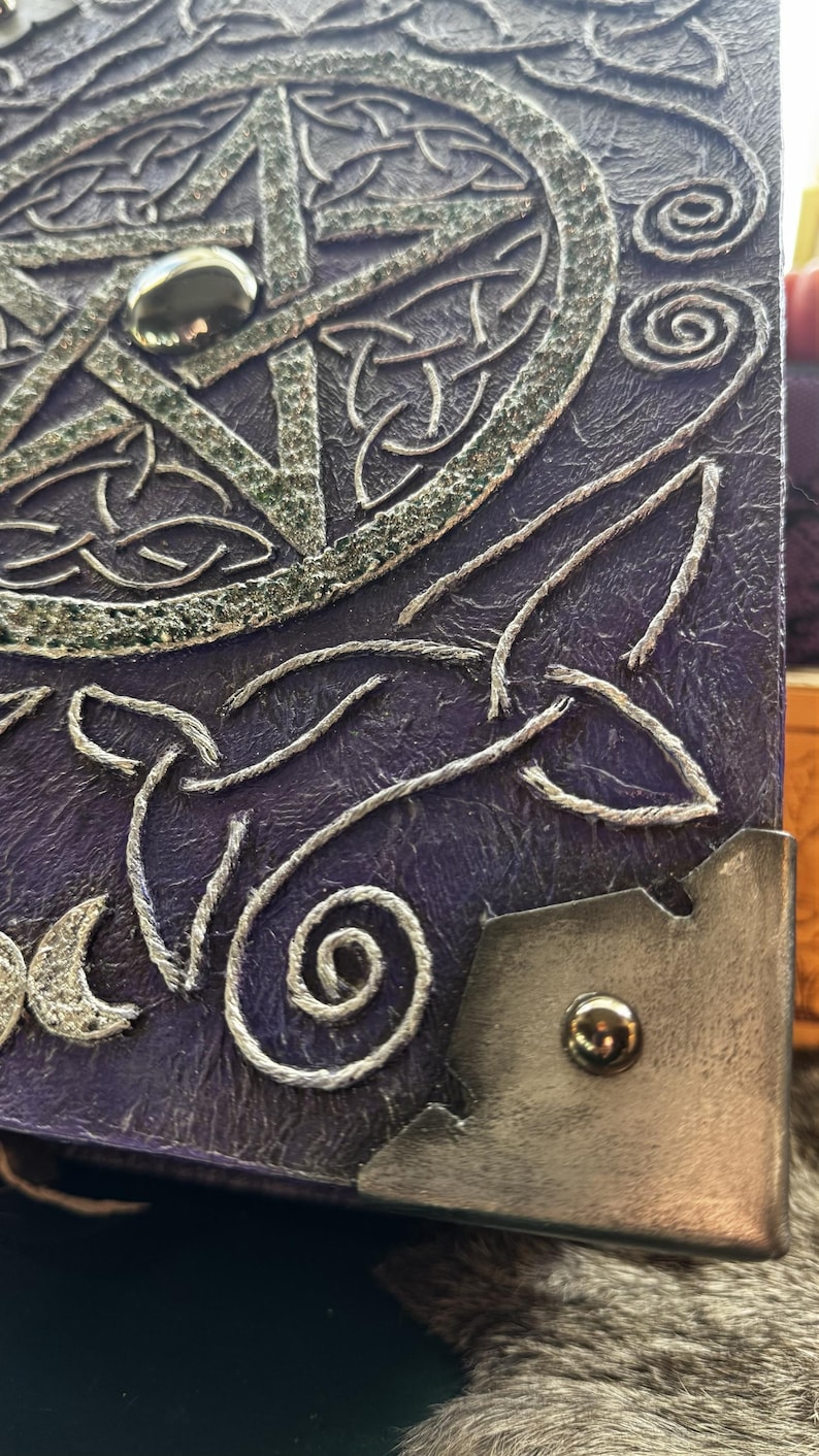 Whisper of the Veil - Handmade Witch's Grimoire, Hematite, Pentacle ...