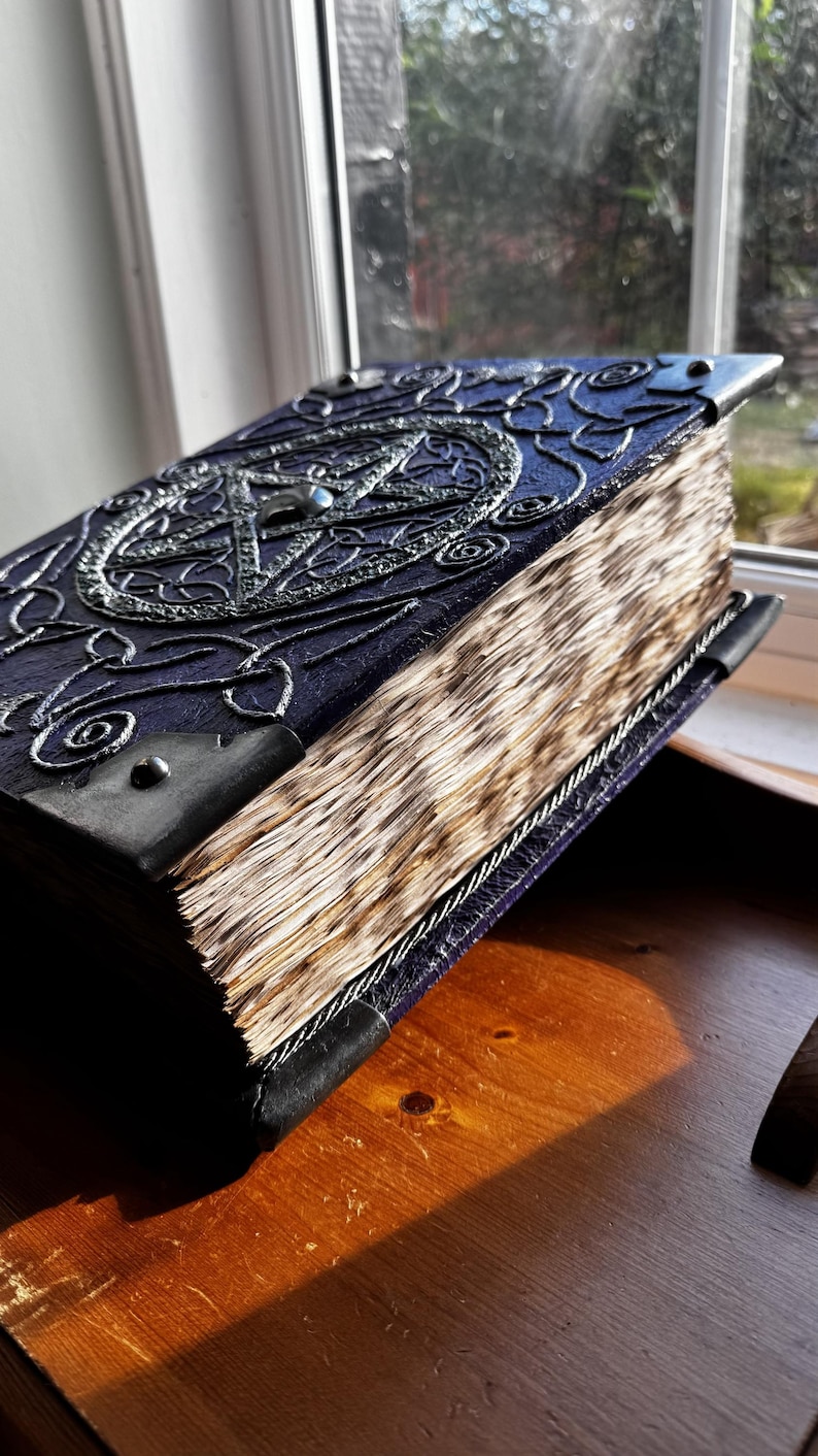 Whisper of the Veil - Handmade Witch's Grimoire, Hematite, Pentacle ...