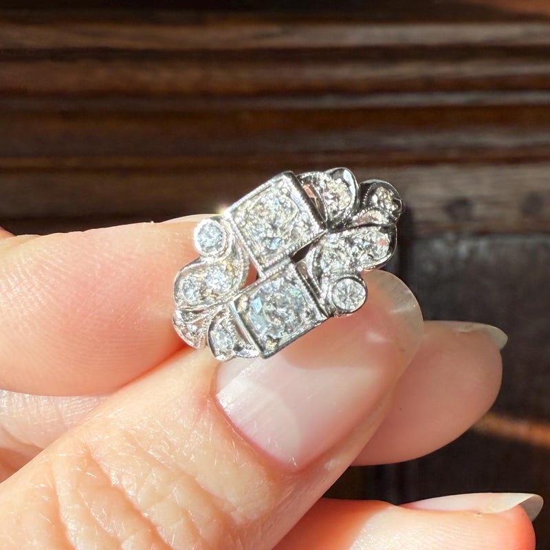 Art Deco Bezel Cut Ring - Etsy