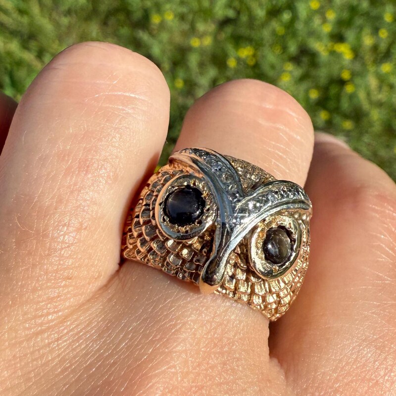 Antique Yellow Cat Eye Ring - Etsy