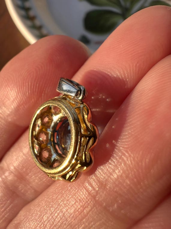 Antique SAPPHIRE 1 Carat Old Mine Cut DIAMOND Halo Da… - Gem