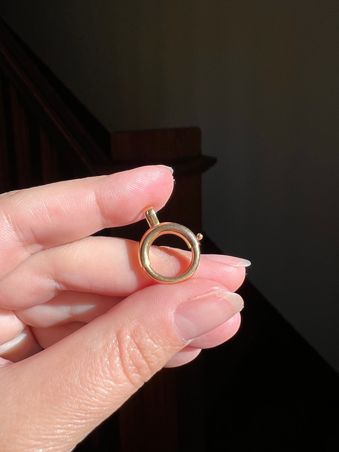 Large Spring Ring FRENCH ANTIQUE 1.9g 18k Gold Rosy Solid 15mm Clip ...