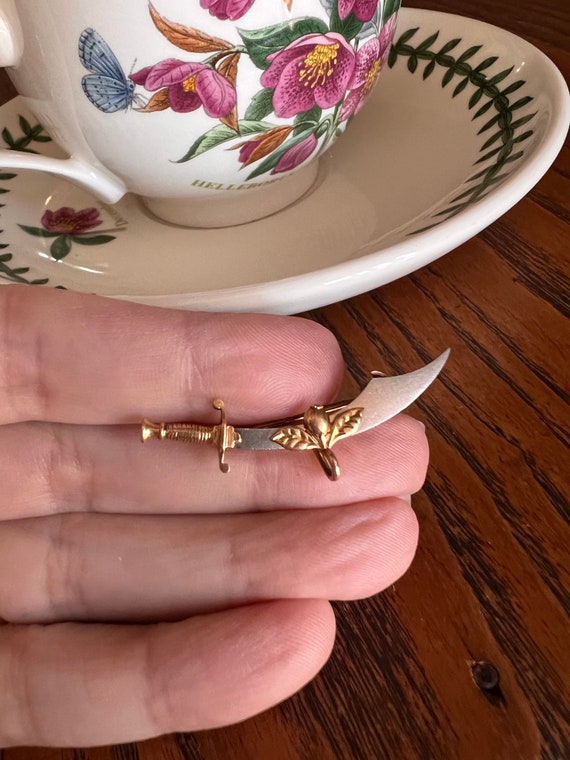 Antique SWORD Floral Leaf Scimitar 14k GOLD Riker Brothers - Etsy