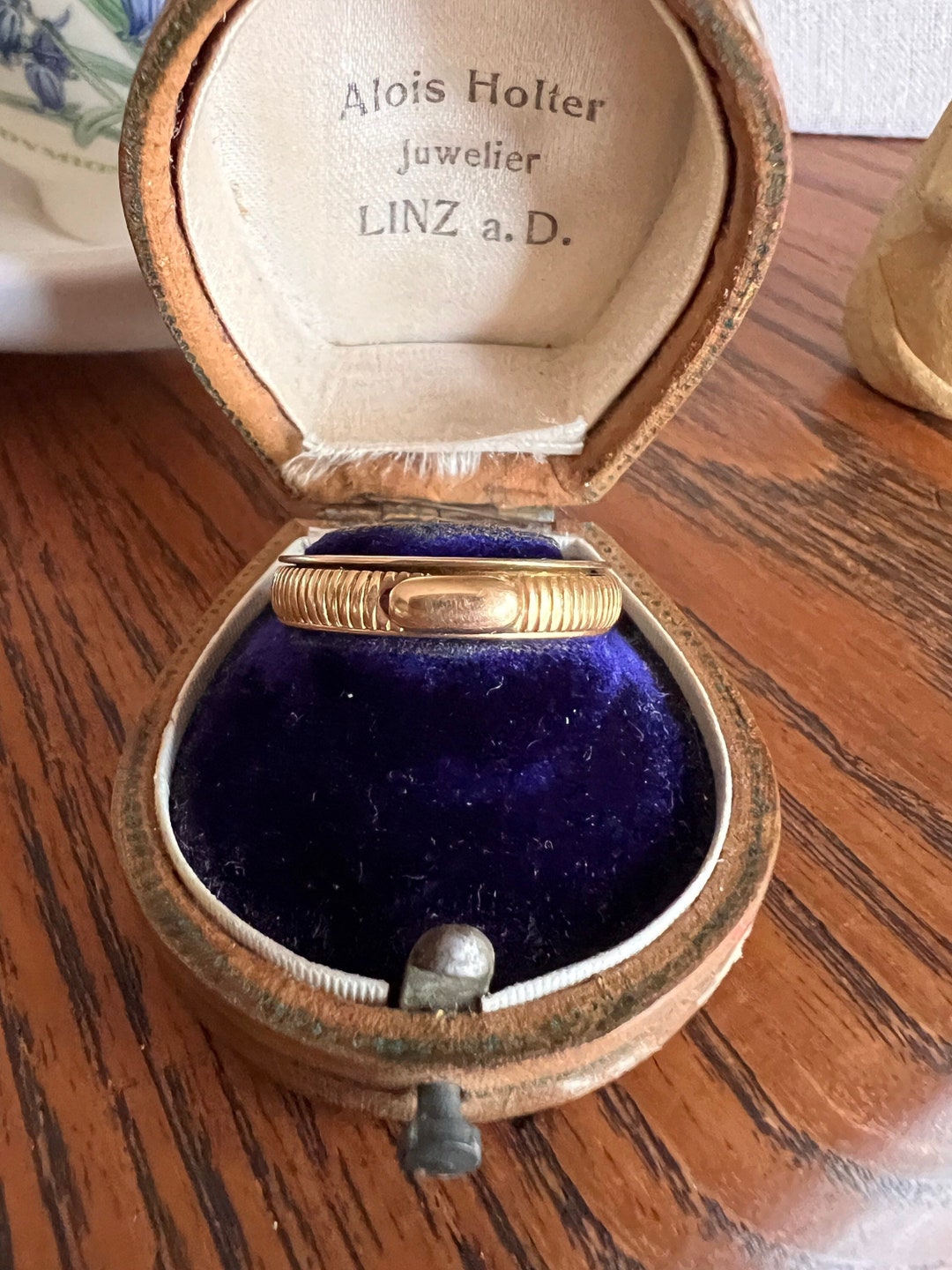 LOCKET Ring C1877 VICTORIAN Memory Dedication DATED Ring Opening Secret ...