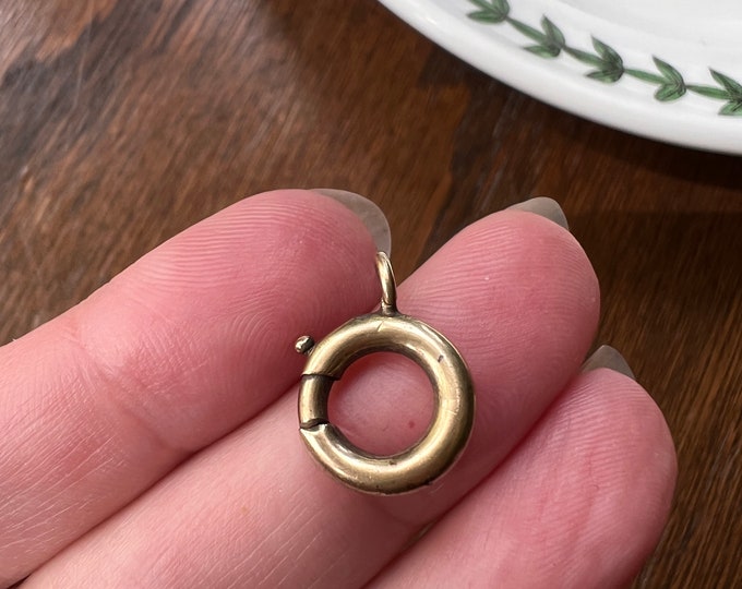 ANTIQUE Spring Ring French 1.2g 18k Gold Solid 11.5mm Clasp Clip ...