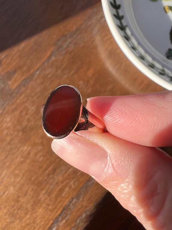 red carnelian signet ring - Gem
