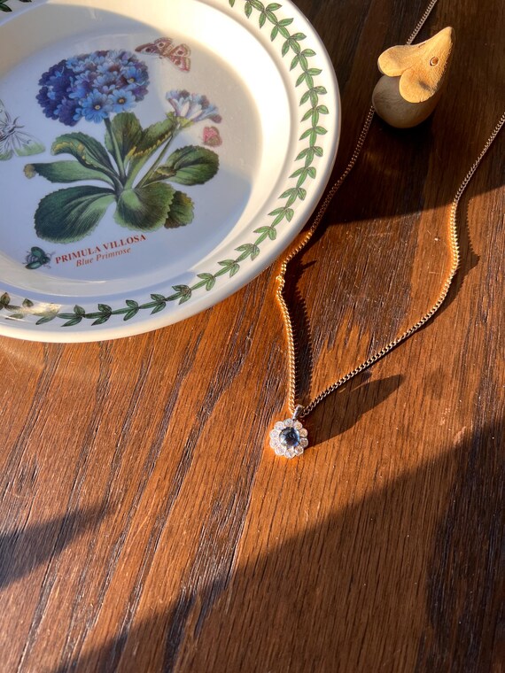 Antique SAPPHIRE 1 Carat Old Mine Cut DIAMOND Halo Da… - Gem