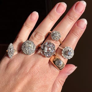XL 2.7 Carat OCTAGON Shield French Antique PLATINUM Ring Old Mine Cut ...