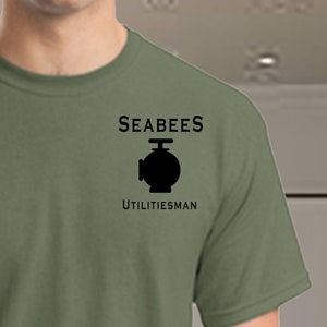 Seabees Utilitiesman UT Seabee Shirt Military T-shirt Men Patriotic Veteran Women Dad Grandpa ...