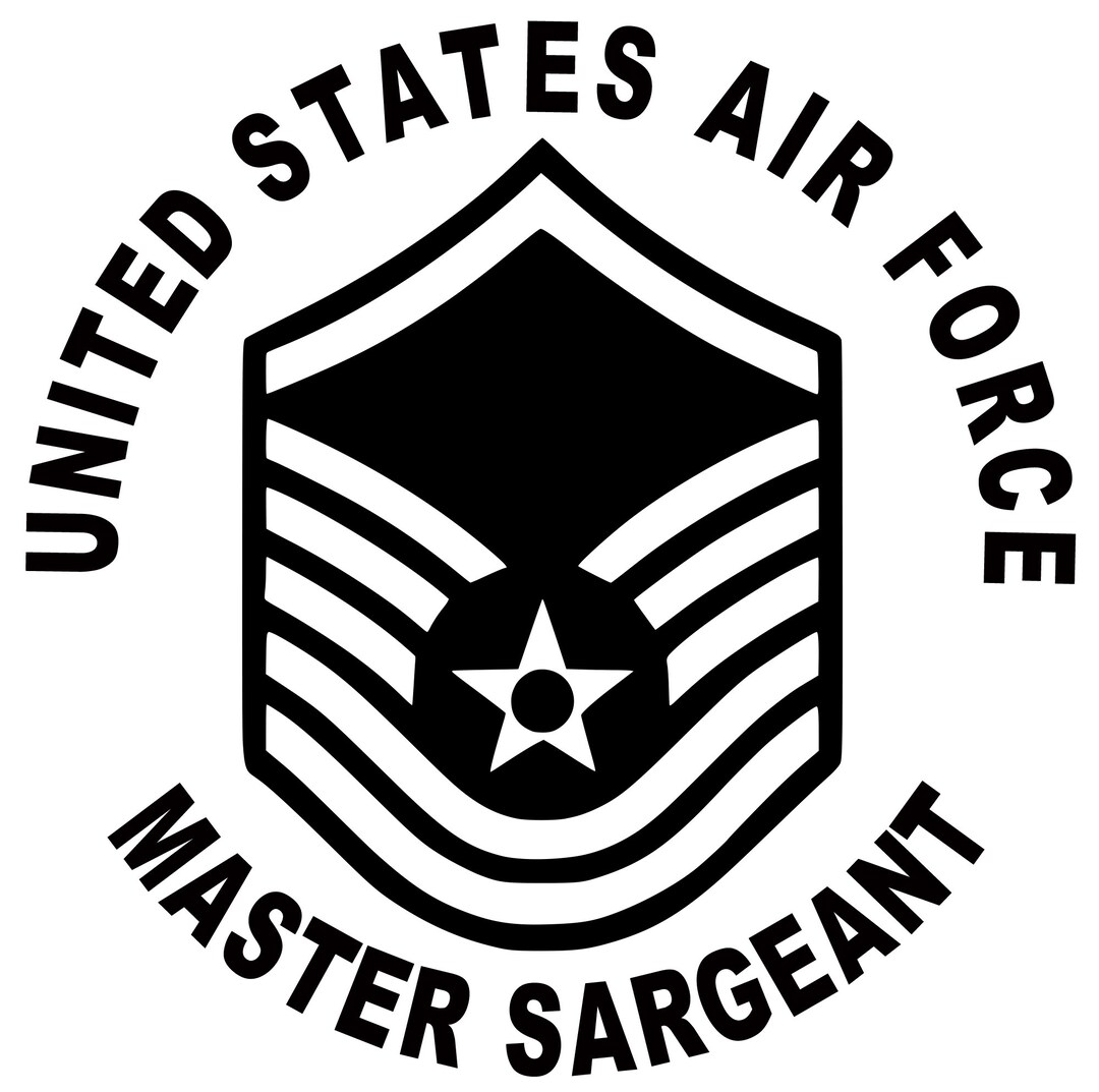 USAF, Master Sargeant, Air Force Sticker Decal, Military Emblem for ...