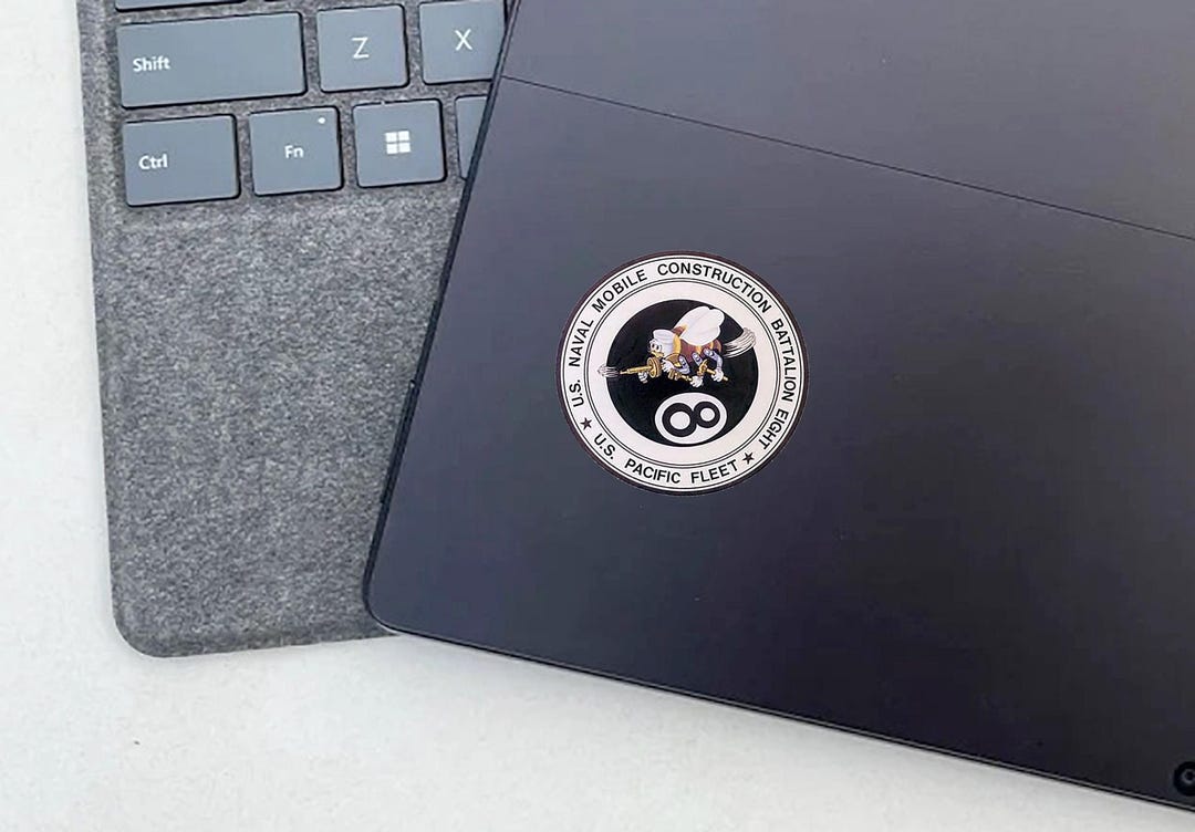 NMCB 8, Seabee, Construction Battalion, Navy, Laptop Sticker, Water ...