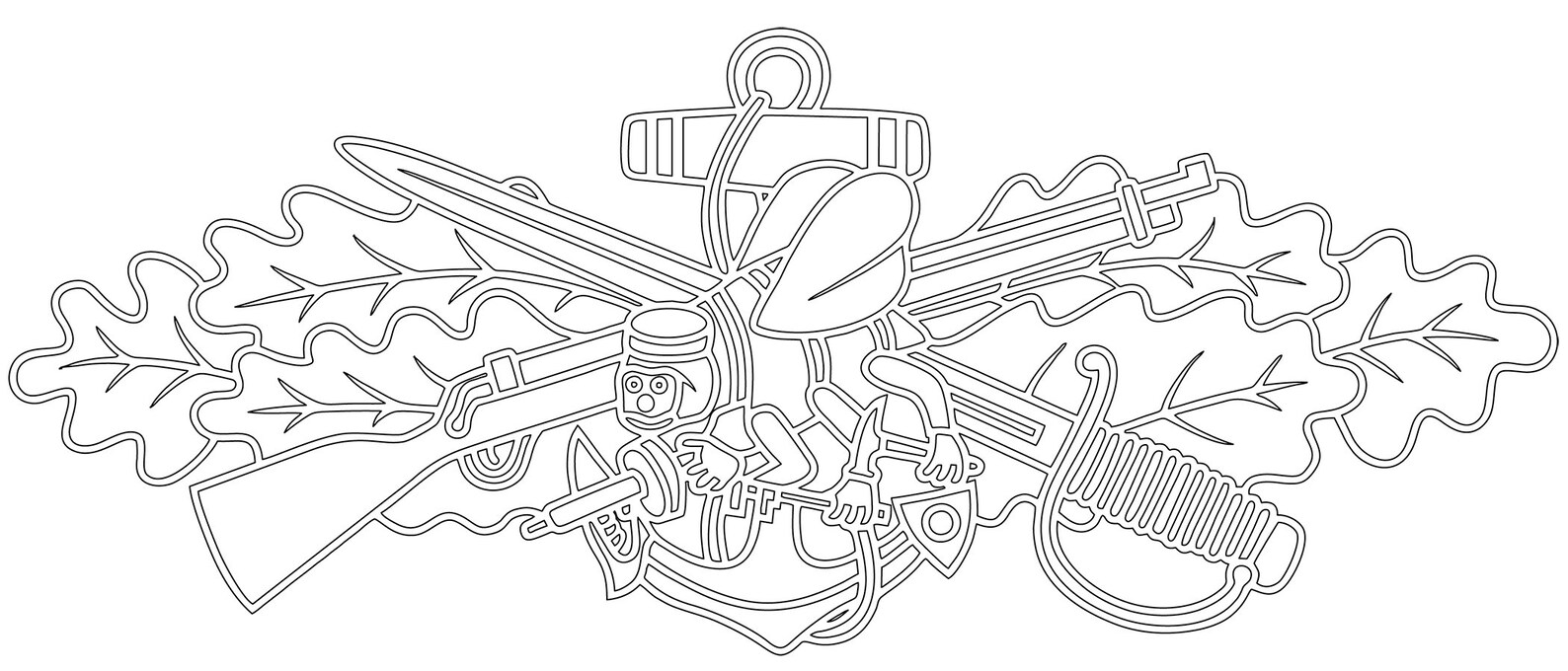 Seabee Combat Warfare Seabee Combat Warfare Insignia Navy | Etsy