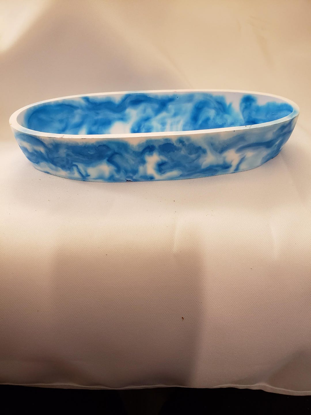 Two-tone Tray Blue and White Dish Concrete Tray Decoration Modern ...