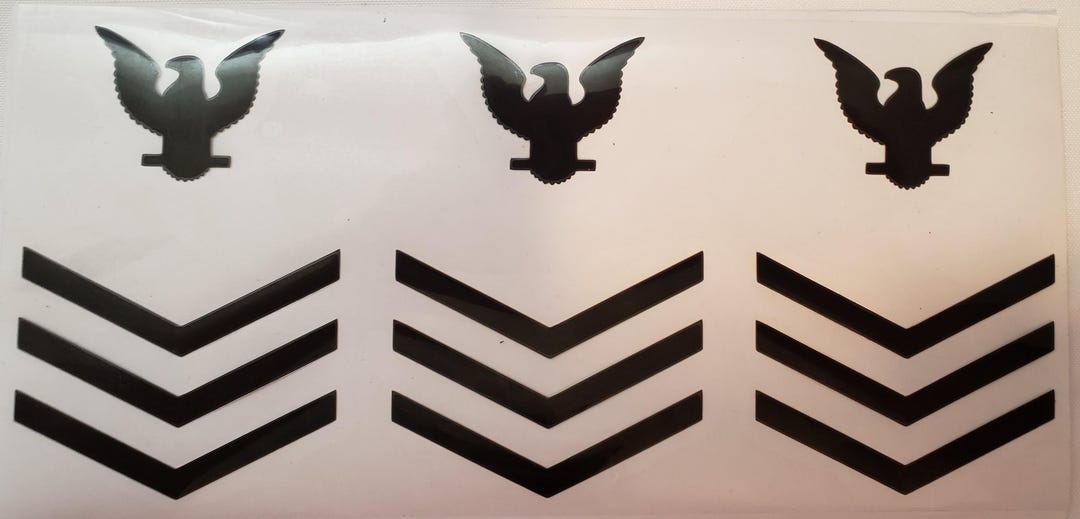 Navy Rank - Vanguard Style 3 Inch Wide - Iron on Transfer - DIY - Navy ...