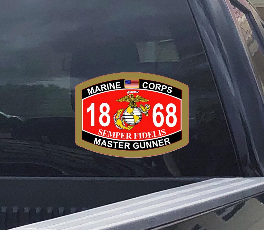 Marine Master Gunner 1868, USMC, Marines, Marine Corp, Car Sticker, Car ...