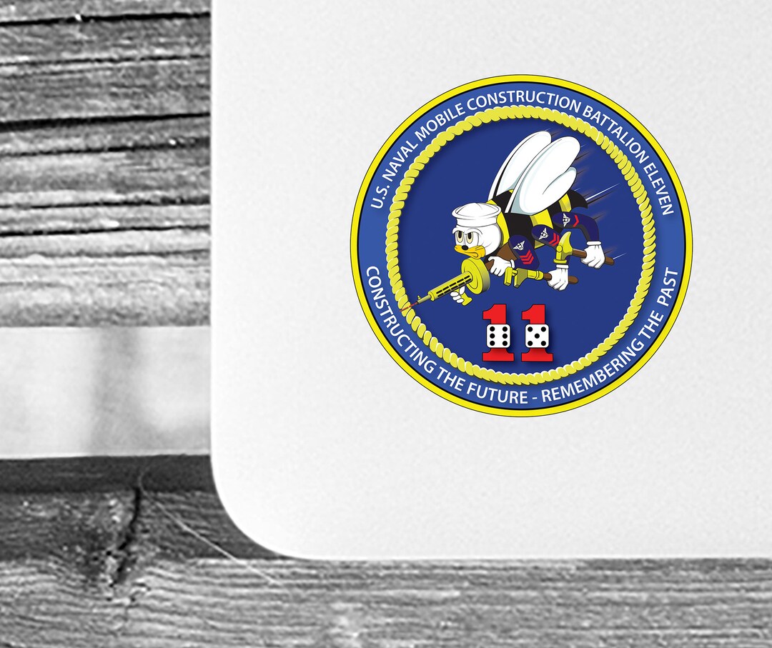 NMCB 11, Seabees, Construction Battalion, Navy, Laptop Sticker, Water ...