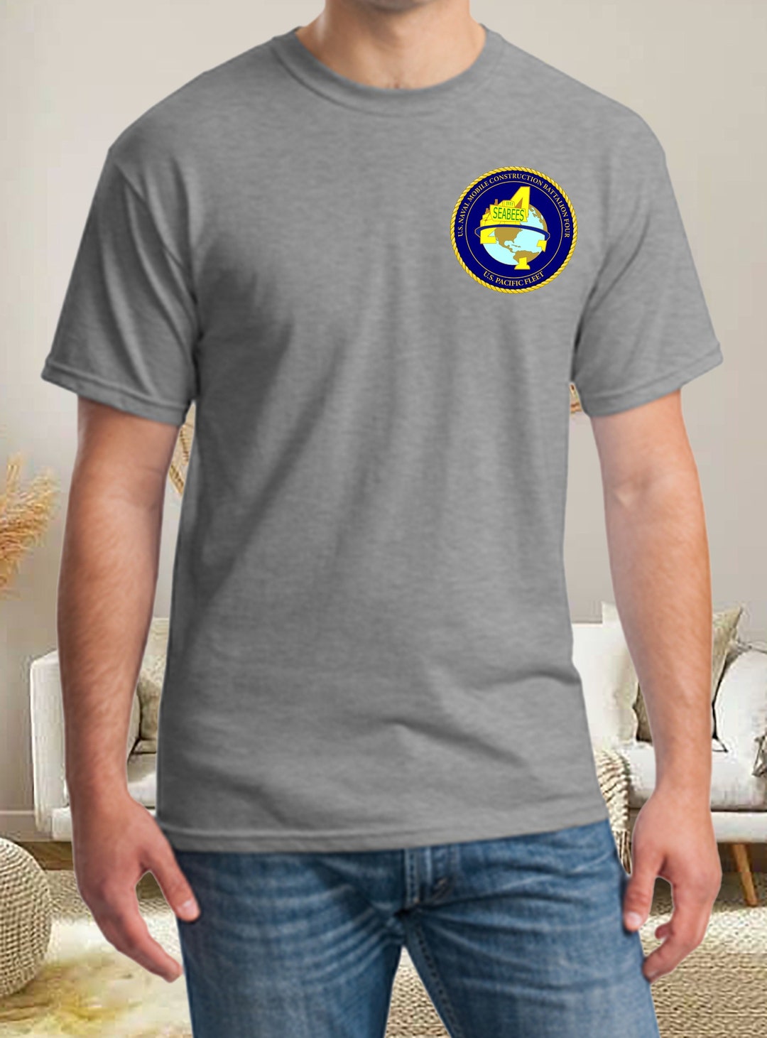 Seabees - MCB 4 - Seabee Shirt - Military T-shirt - Men - Patriotic ...