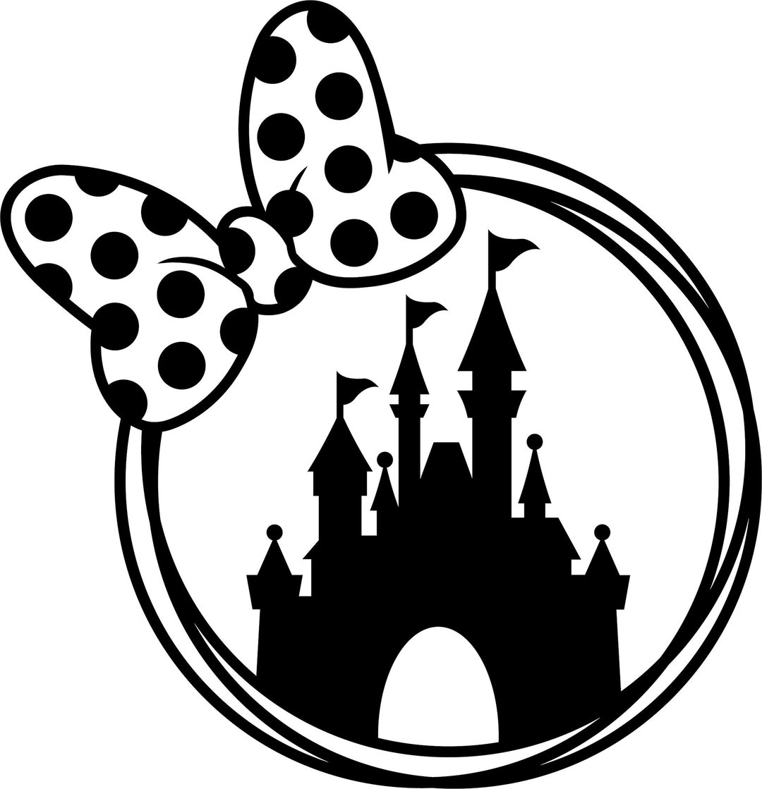 Minnie Mouse With Castle, Stickers, Decals Vinyl, Gifts, Parties, Scrap ...