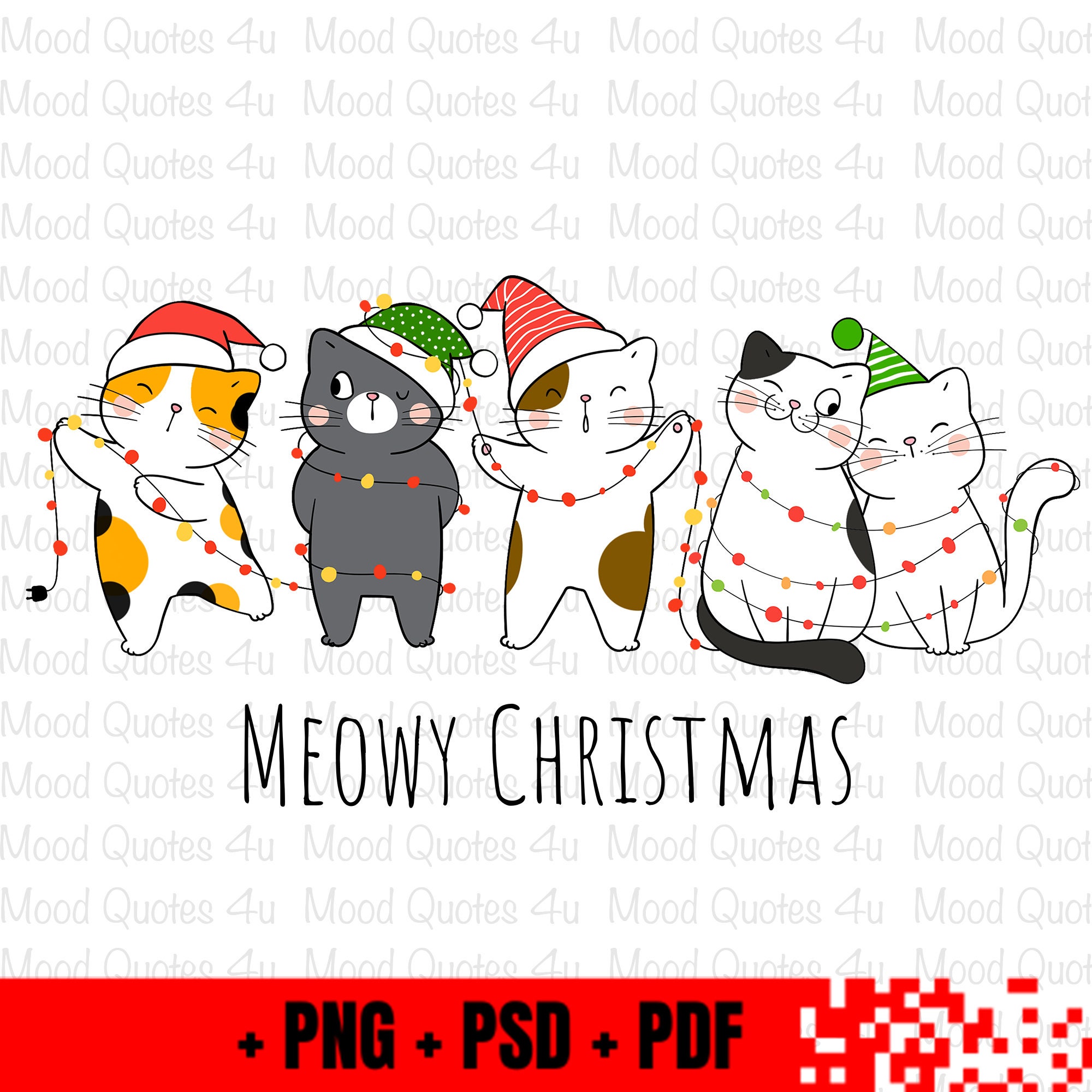 Meowy Christmas Png, Cat Png, Christmas Cat Png, Merry Christmas ...