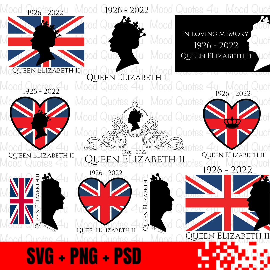 Queen Elizabeth II Svg, Queen Elizabeth Bundle Svg, Rip Queen Elizabeth ...