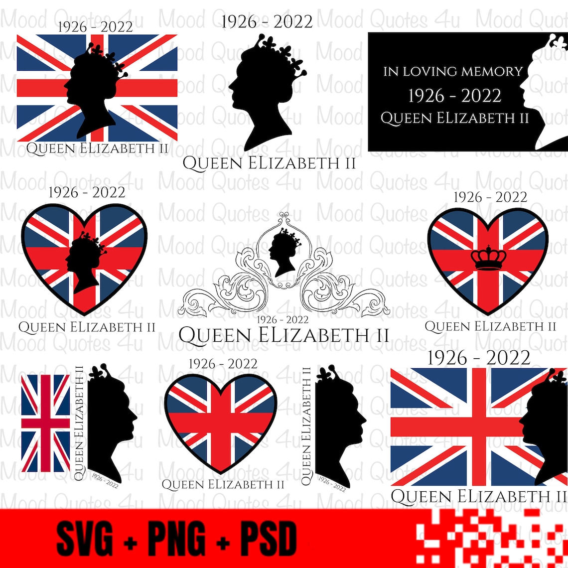 Queen Elizabeth II Svg, Queen Elizabeth Bundle Svg, Rip Queen Elizabeth ...