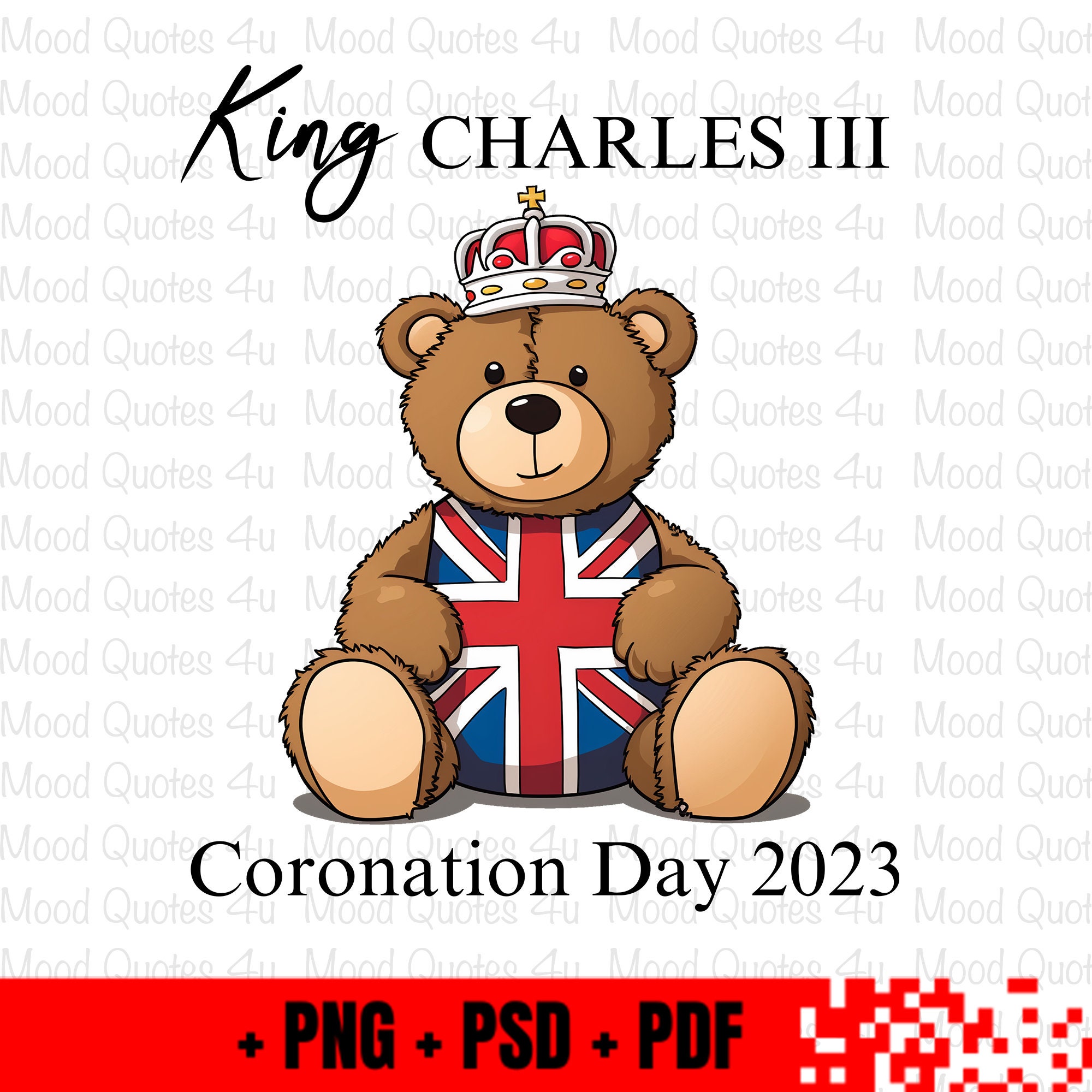 King Charles III Coronation Day 2023, Coronation Bear PNG, Teddy Bear Png, Instant Digital ...