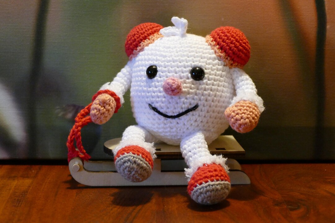 Snowball With Sled, Amigurumi, Crochet Figure - Etsy