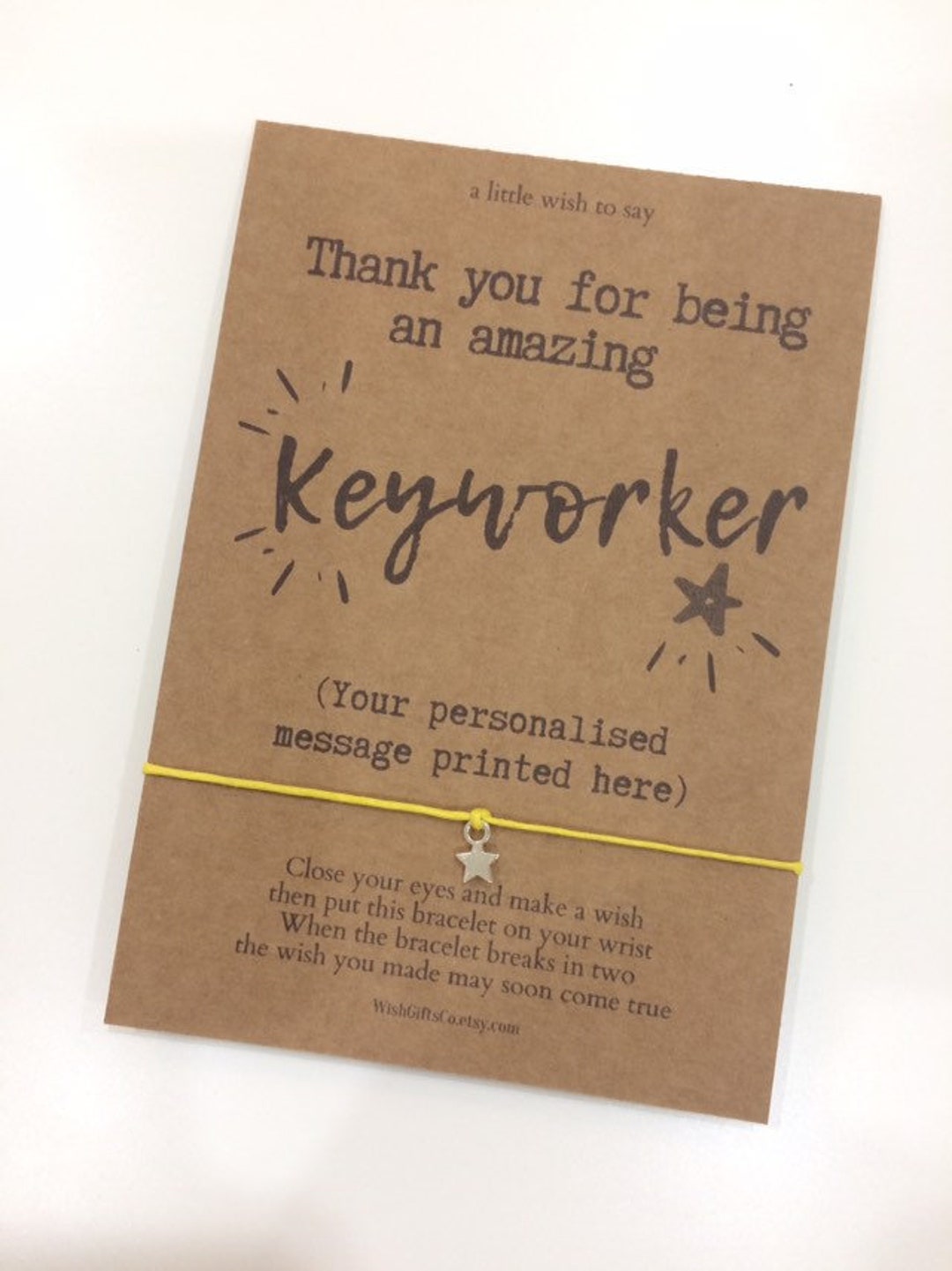 Keyworker Gift, Nursery Thank You Card, Play Group Teacher ...