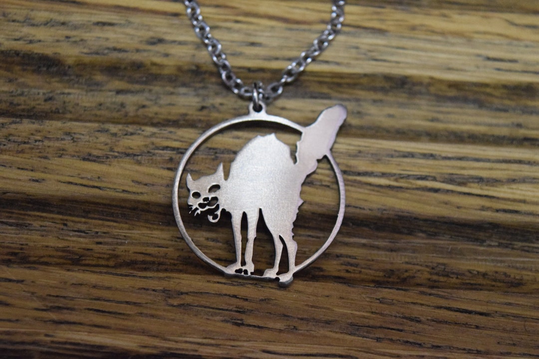 Anarcho Cat Wild Pendant Stainless Steel Necklace Communist Anarchist ...