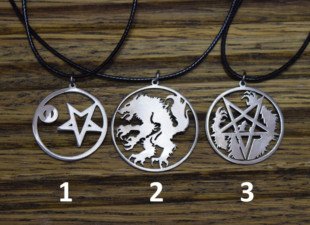50mm 1,96 Warmaster Band Satanic Pendant Stainless Steel Necklace Logo ...